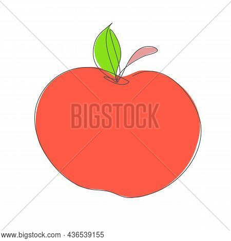 Red Apple Continuous Vector & Photo (Free Trial) | Bigstock