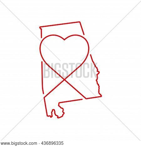 Alabama Us State Red Vector & Photo (Free Trial) | Bigstock
