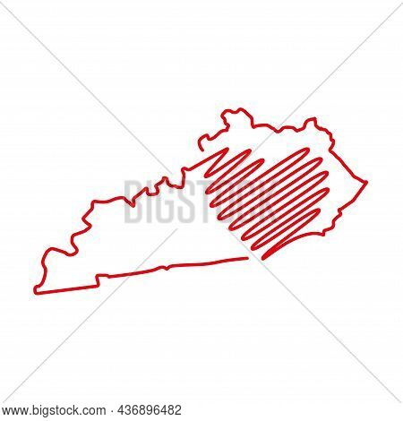 Kentucky Us State Red Vector & Photo (Free Trial) | Bigstock
