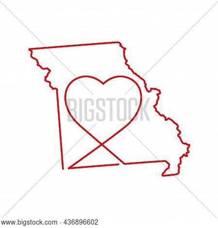 Missouri Us State Red Vector & Photo (Free Trial) | Bigstock