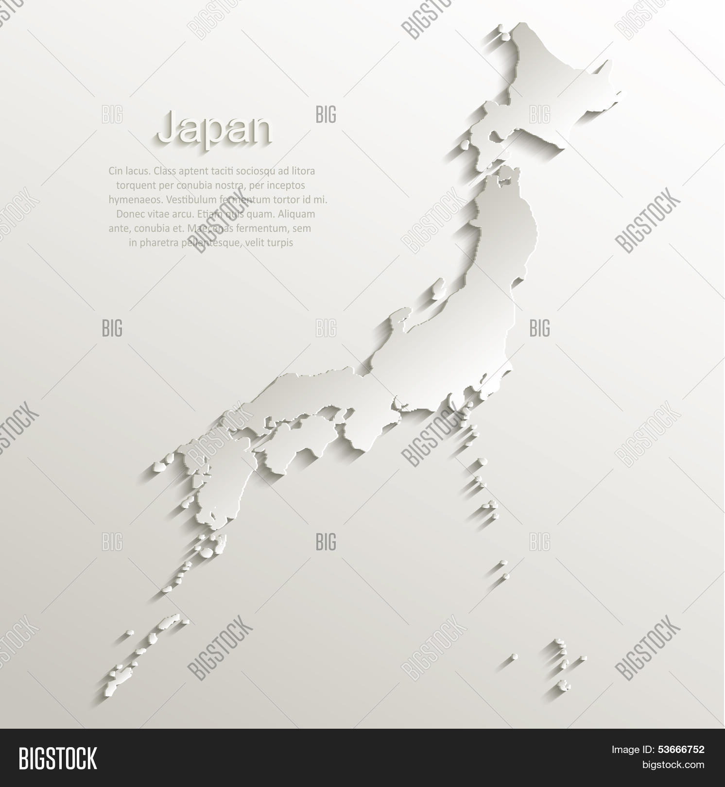 Japan Map Card Paper Vector & Photo (Free Trial) | Bigstock