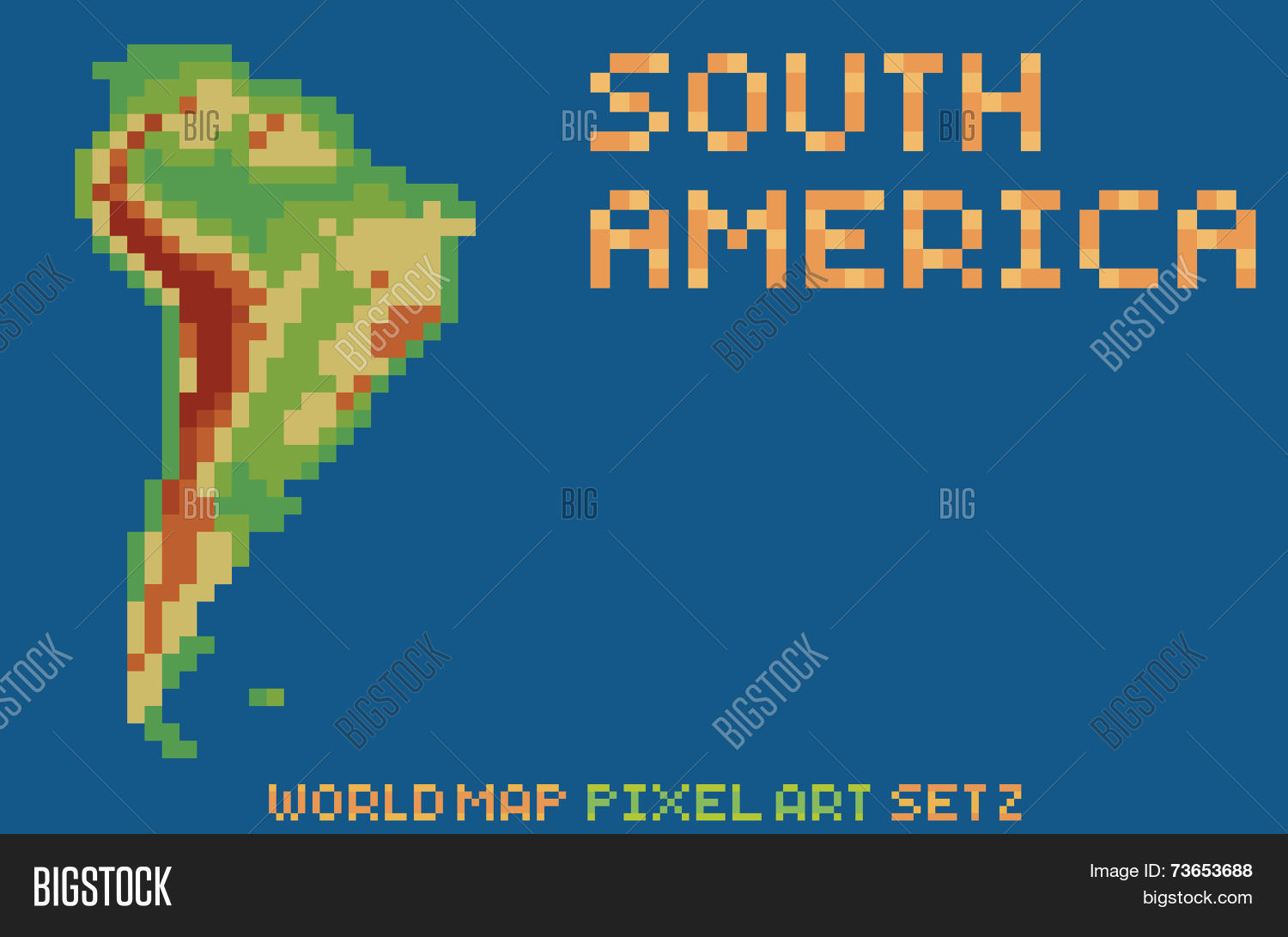 Pixel Art Style Map Vector & Photo (Free Trial) | Bigstock
