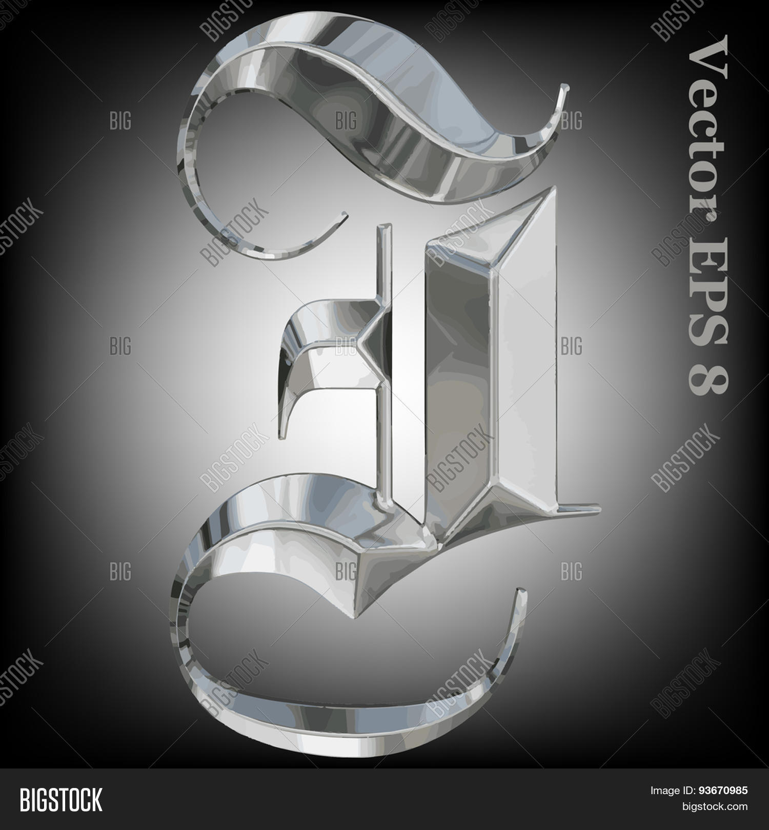 Vector Letter Metal Vector & Photo (Free Trial) | Bigstock