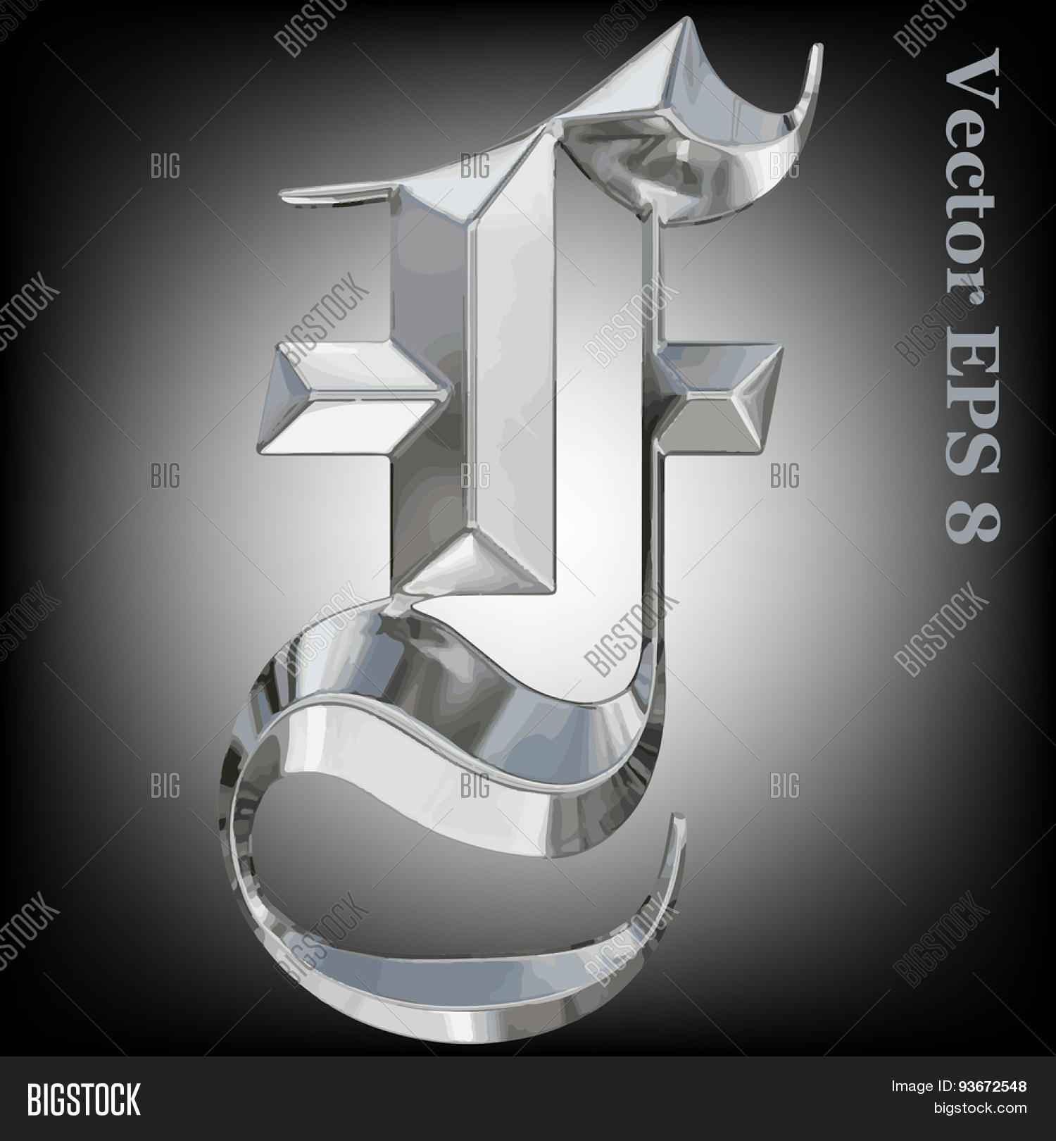 Vector Letter F Metal Vector & Photo (Free Trial) | Bigstock