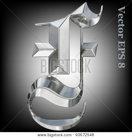 Vector Letter F Metal Vector & Photo (Free Trial) | Bigstock