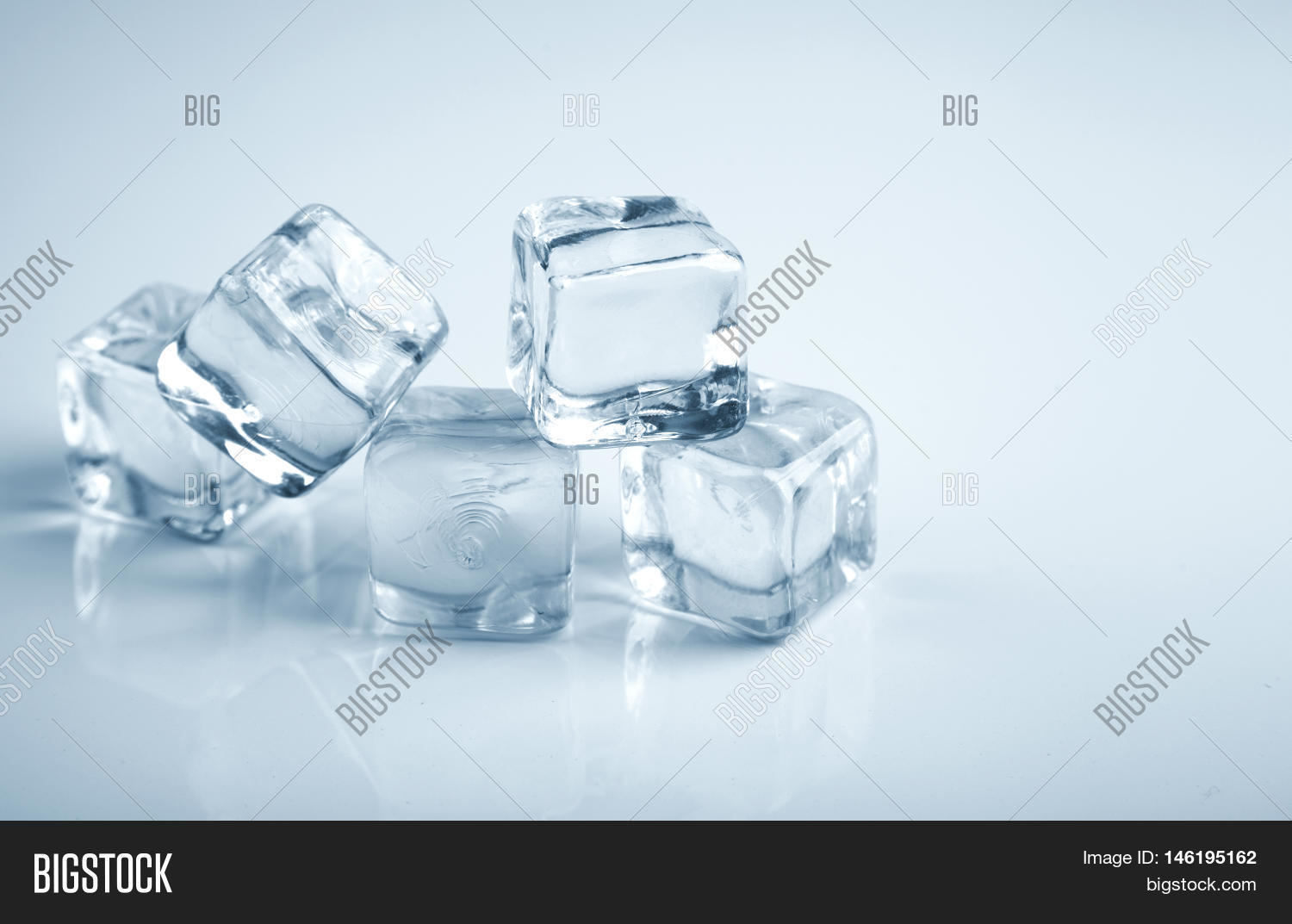 Five Ice Cubes Blue Image & Photo (Free Trial) | Bigstock