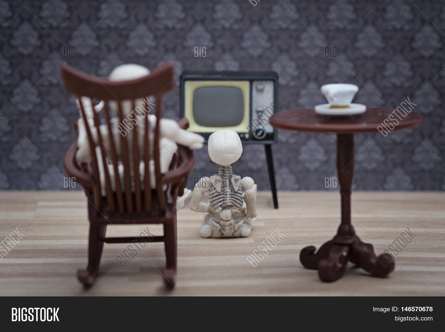 Skeleton Watching Tv