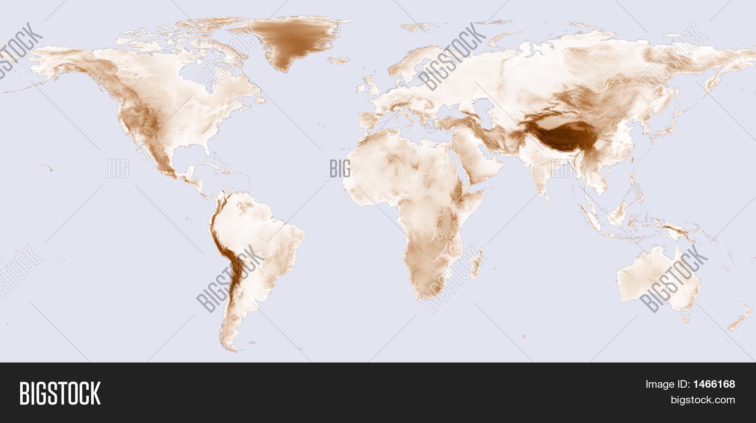 World Map Brown Shaded Image & Photo (Free Trial) | Bigstock