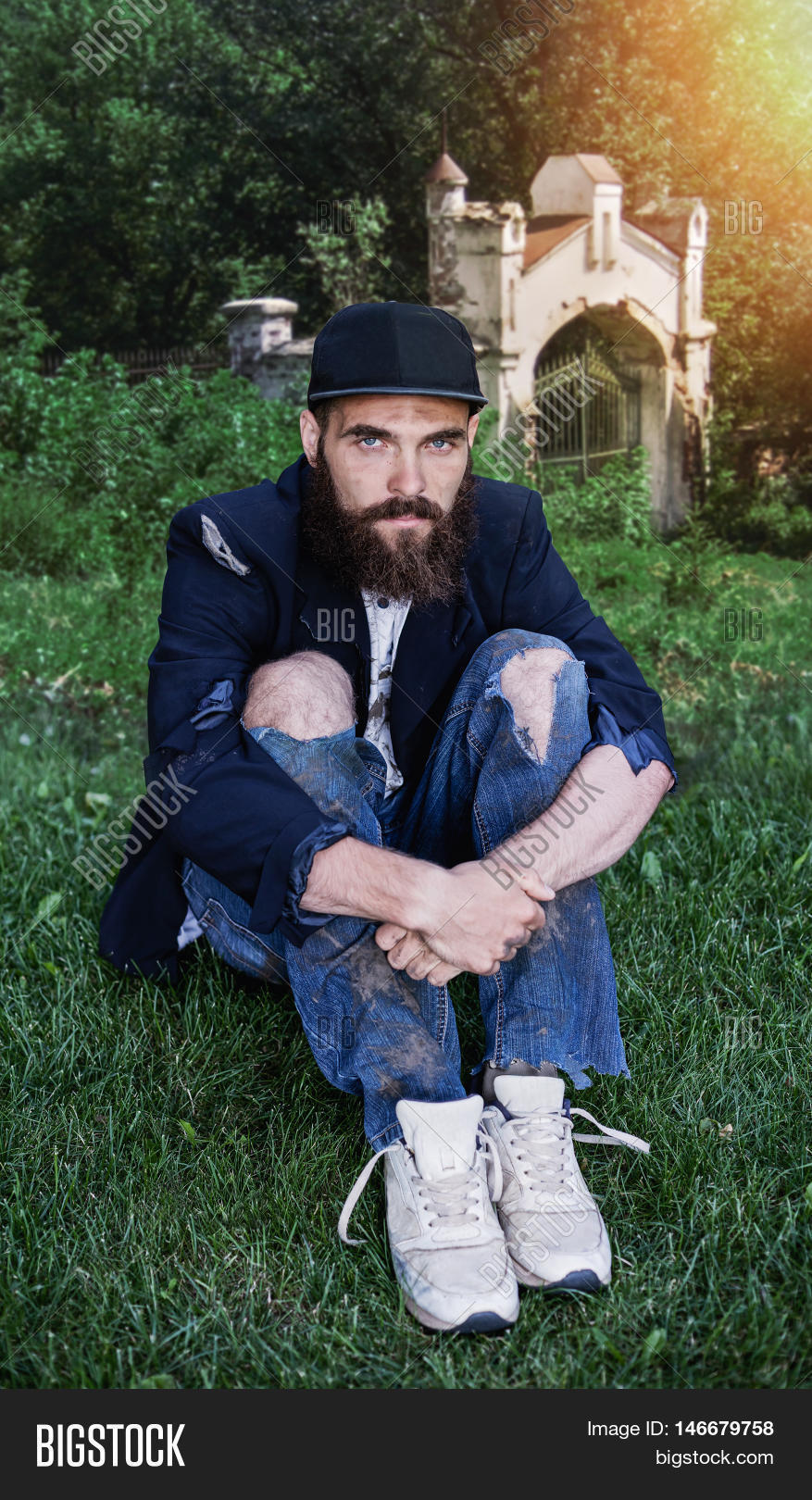 Sad Vagrant Sitting Image & Photo (Free Trial) | Bigstock