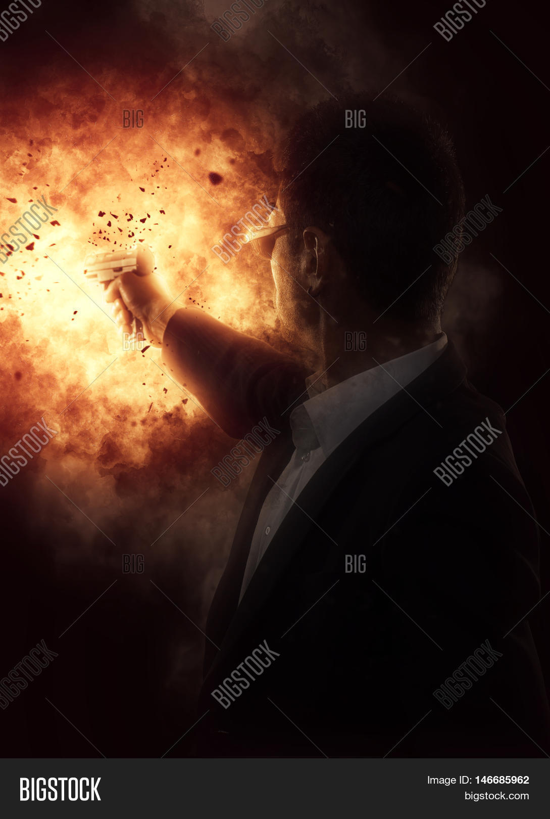 Man Suit Gun On Image & Photo (Free Trial) | Bigstock