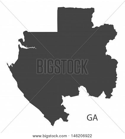 Gabon Grey Map Vector & Photo (Free Trial) | Bigstock