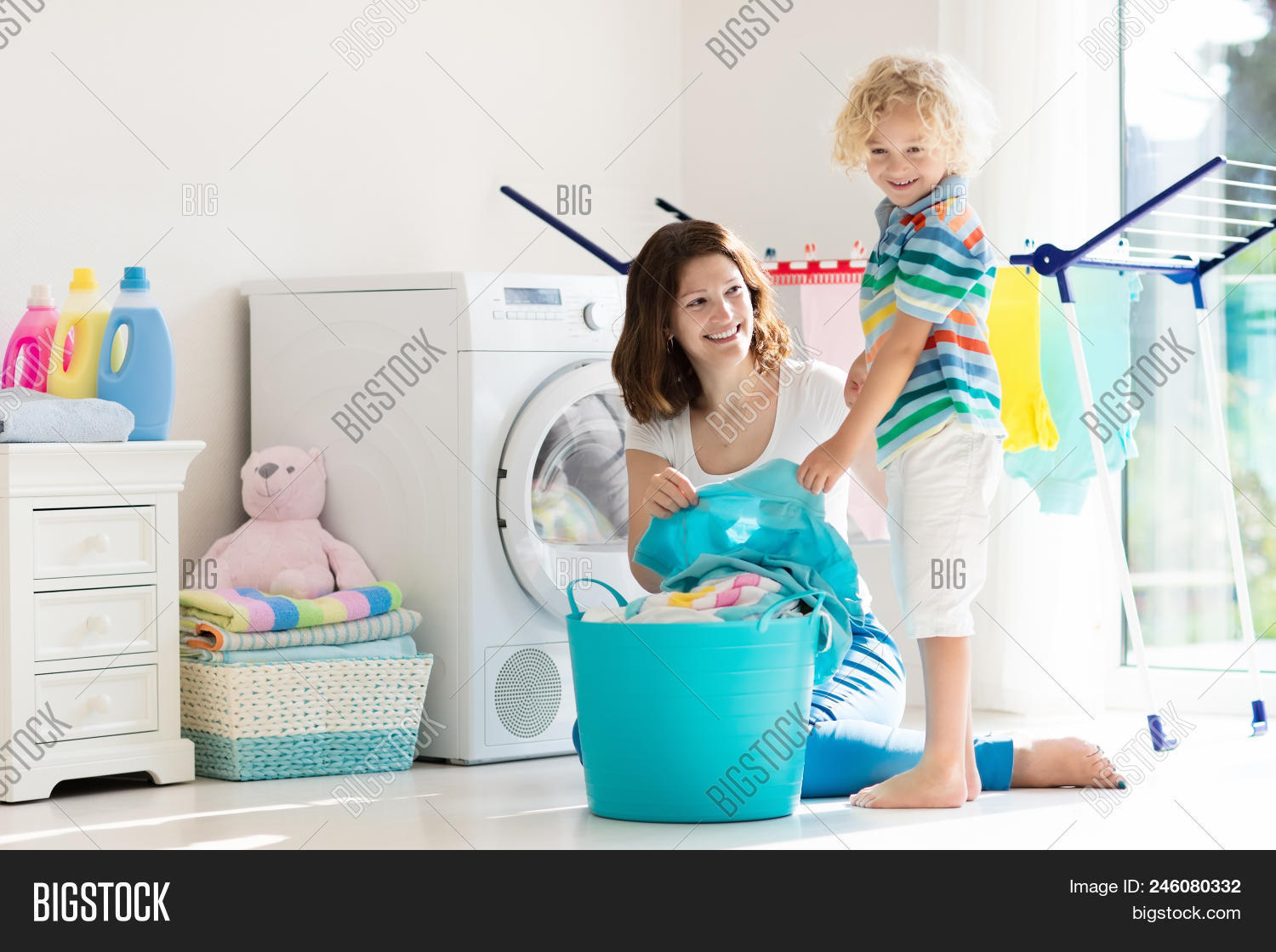 Mother Kids Laundry Image & Photo (Free Trial) | Bigstock