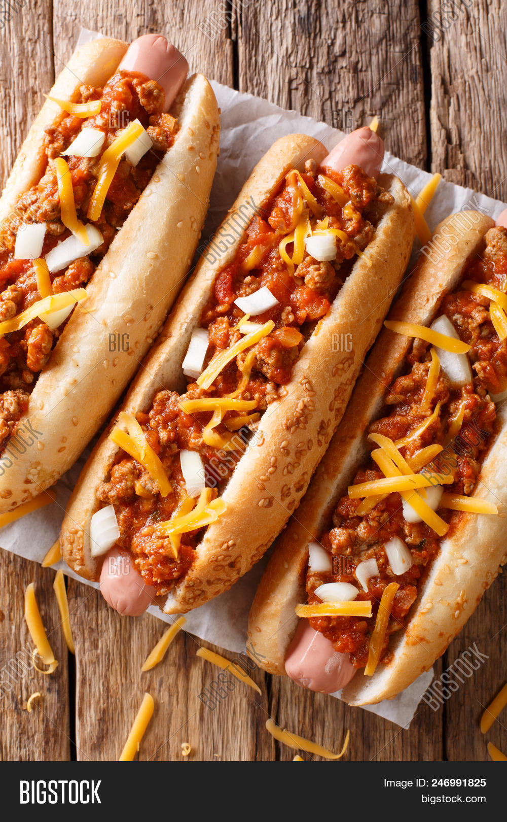 Chili Hot Dog Cheddar Image & Photo (Free Trial) | Bigstock