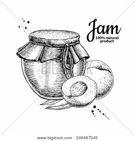 Peach Jam Glass Jar Vector & Photo (Free Trial) | Bigstock