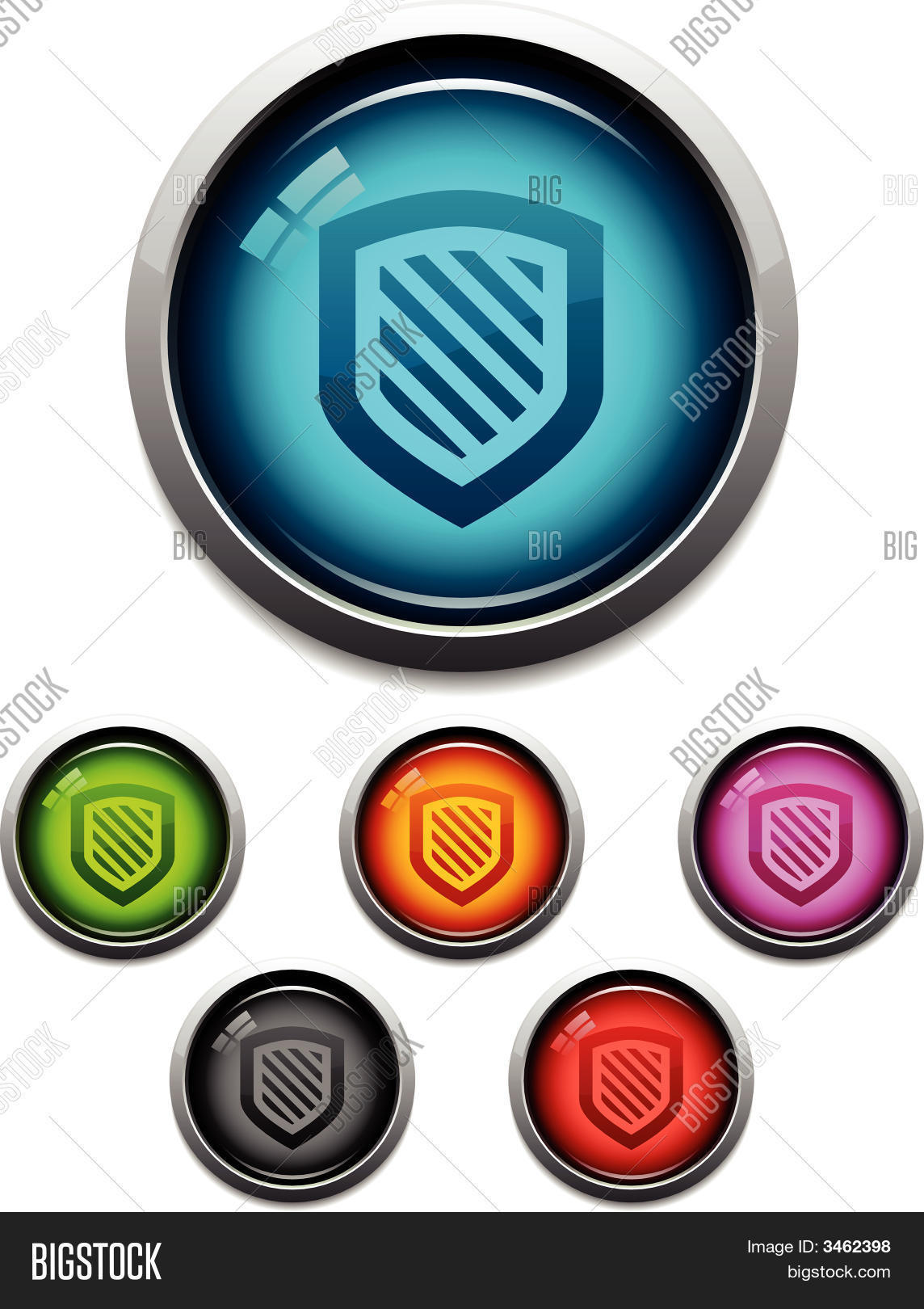 Shield Glossy Icons Vector & Photo (Free Trial) | Bigstock