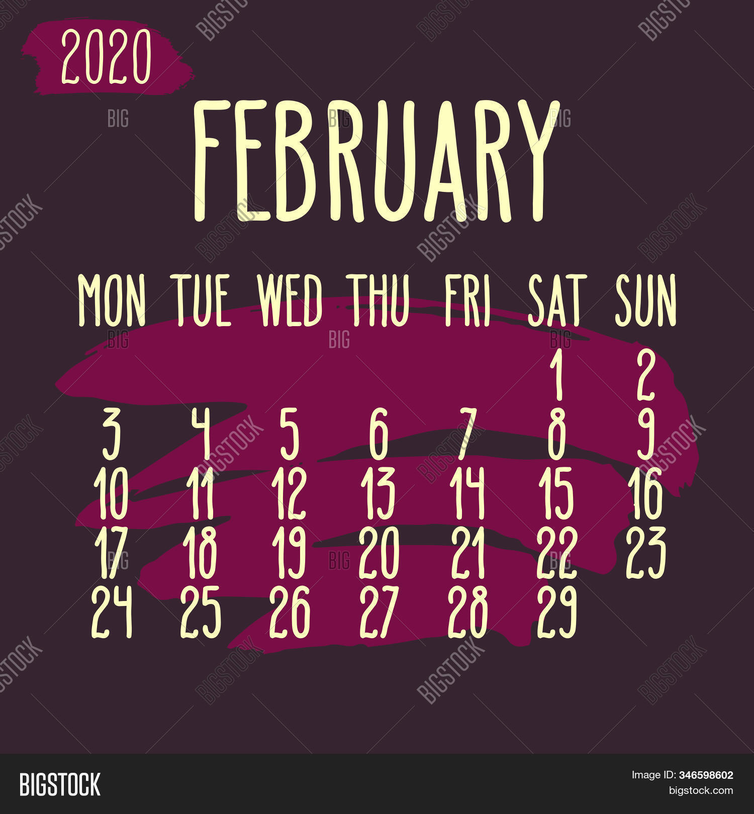 February Year 2020 Vector & Photo (Free Trial) | Bigstock