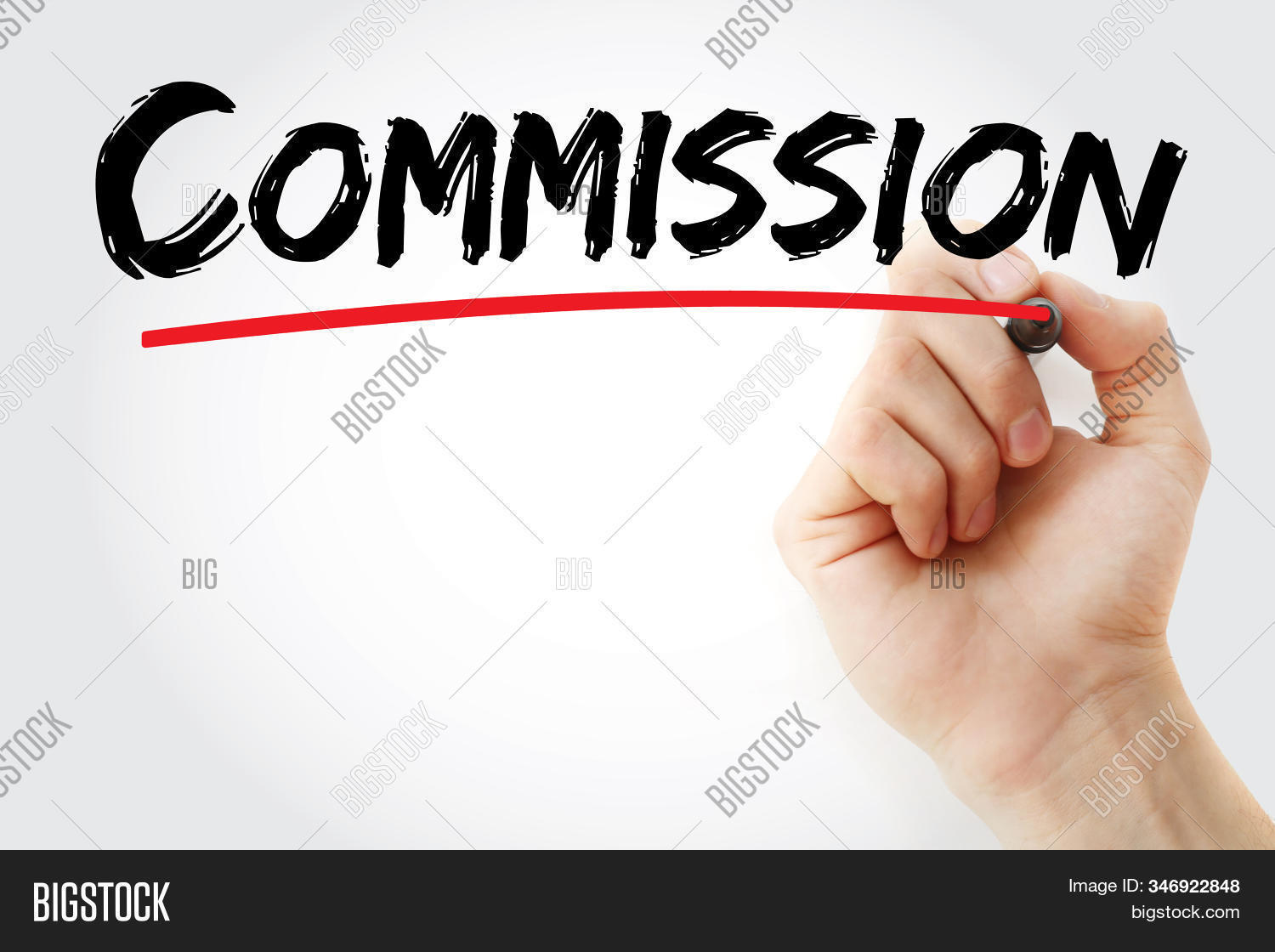 Commission Text Marker Image & Photo (Free Trial) | Bigstock