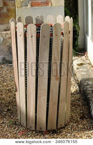 Wood Clad Litter Bin Image & Photo (Free Trial) | Bigstock