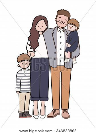 Cute Cartoon Family Vector & Photo (Free Trial) | Bigstock