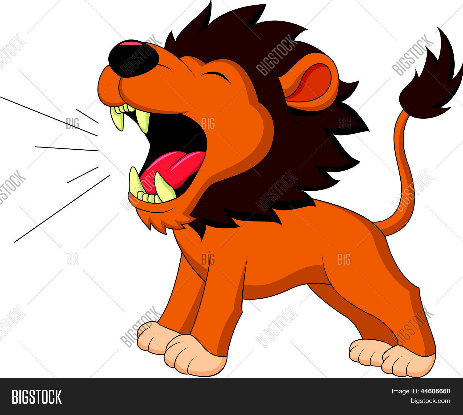 Leon Rugiendo Dibujo Cute Dibujos Animados De León Corriendo | Vector