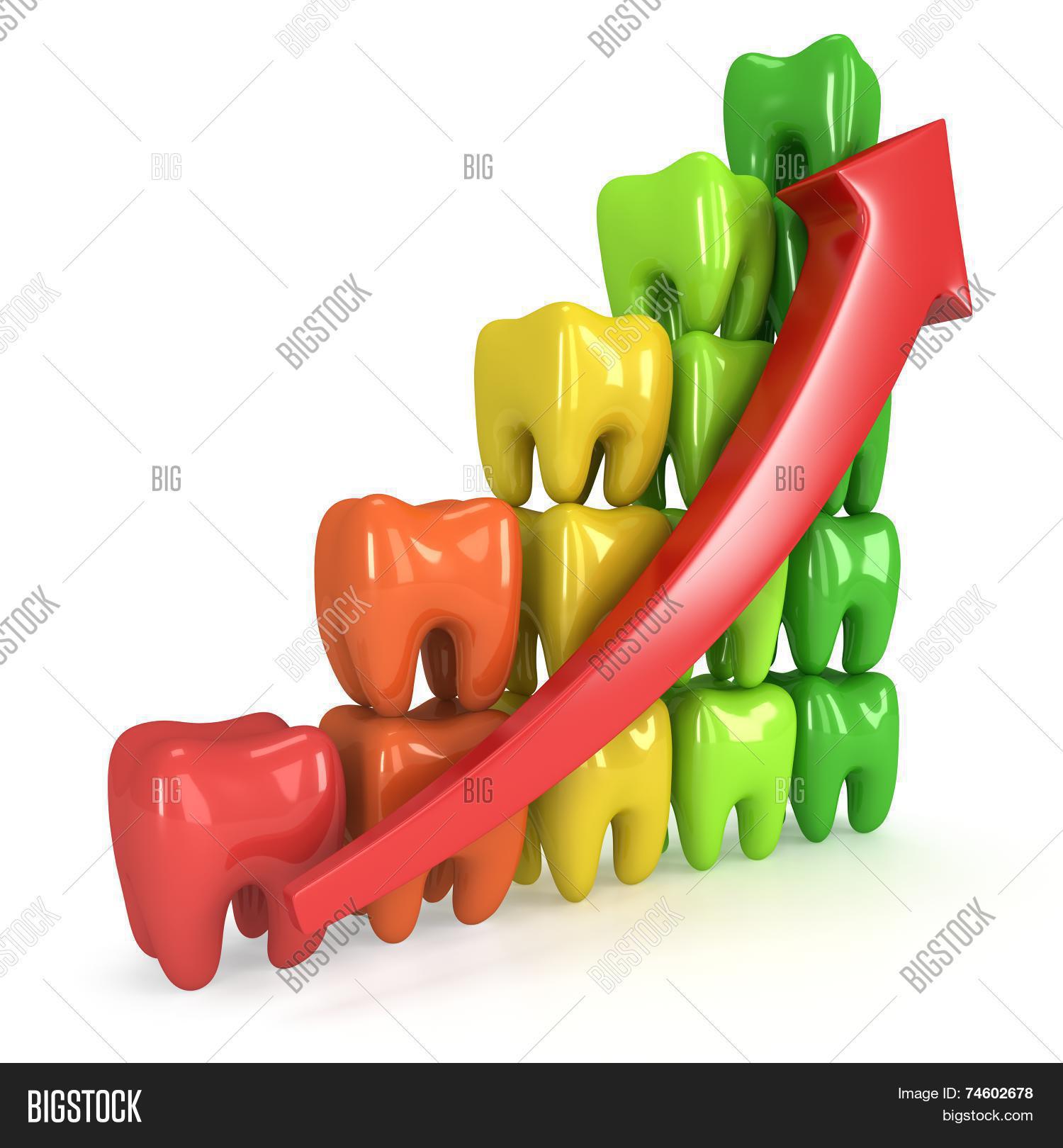 3D Teeth Bar Graph Red Image & Photo (Free Trial) | Bigstock