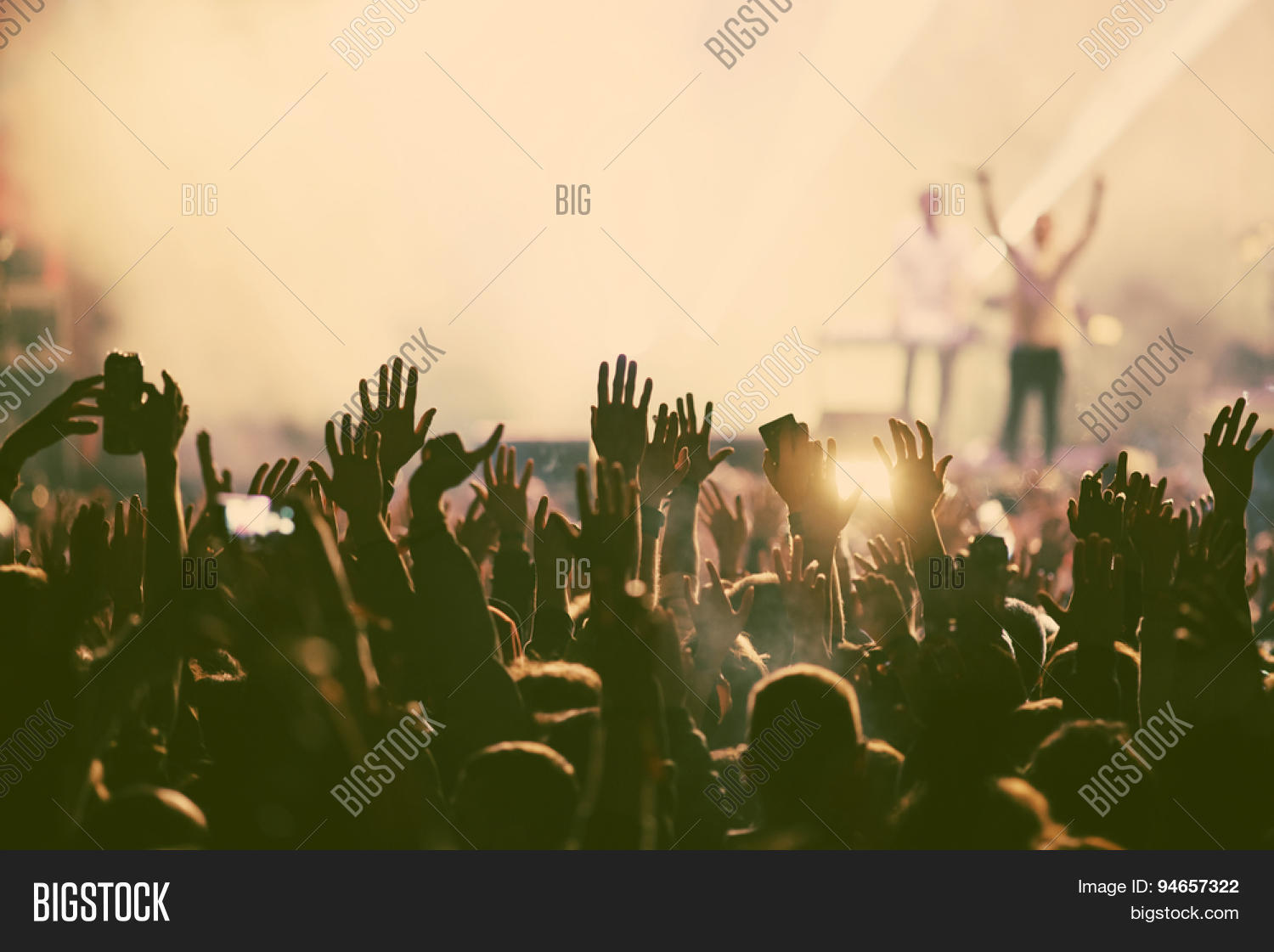 Crowd Concert - Retro Image & Photo (Free Trial) | Bigstock