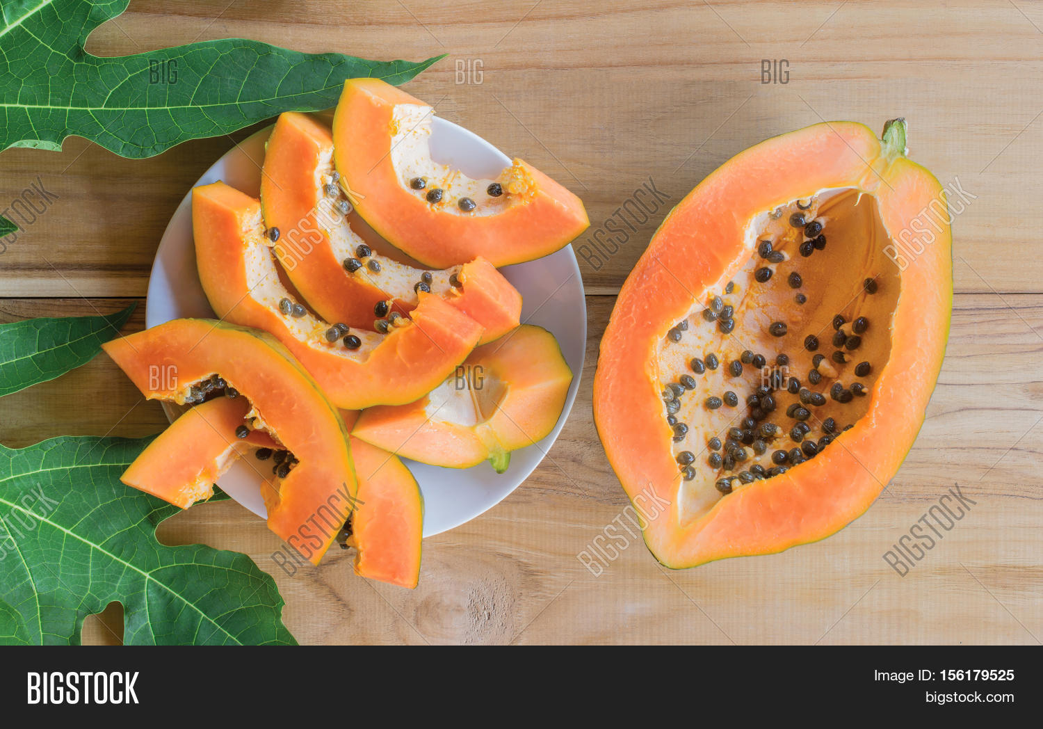 Ripe Papaya On Wood Image & Photo (Free Trial) | Bigstock