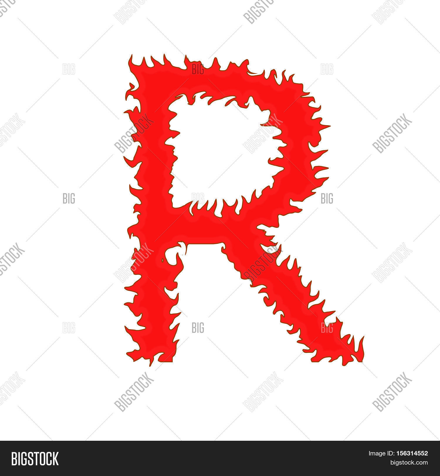 Fire Letter R Isolated Image & Photo (Free Trial) | Bigstock