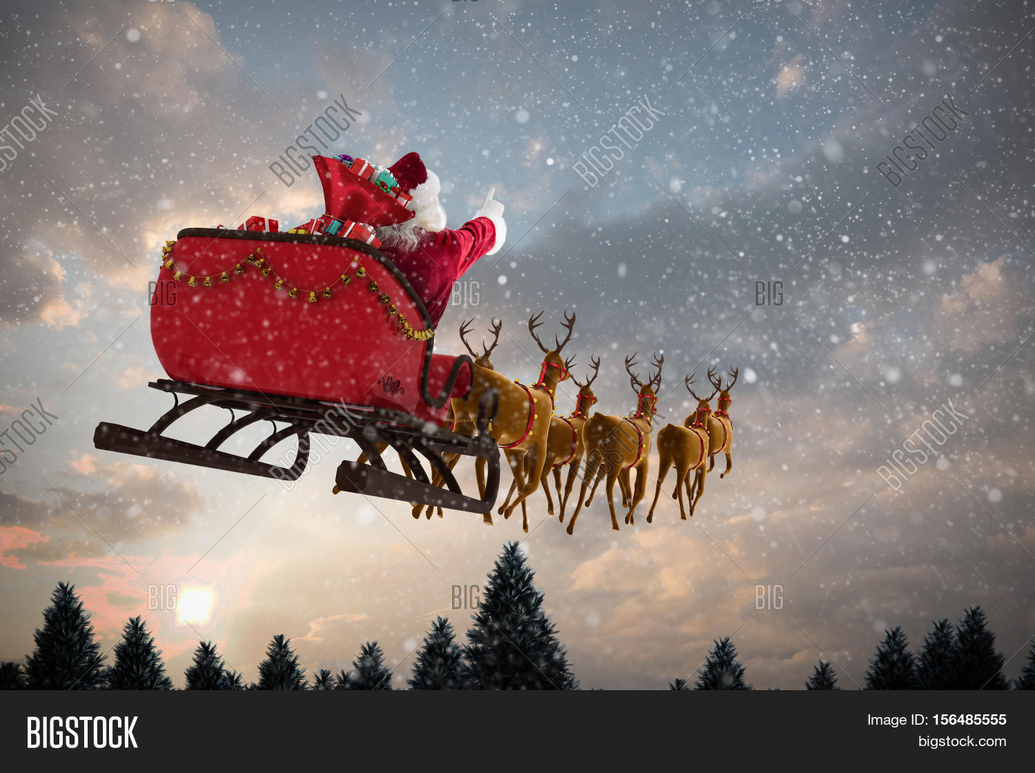 Santa Claus Riding On Image & Photo (Free Trial) | Bigstock