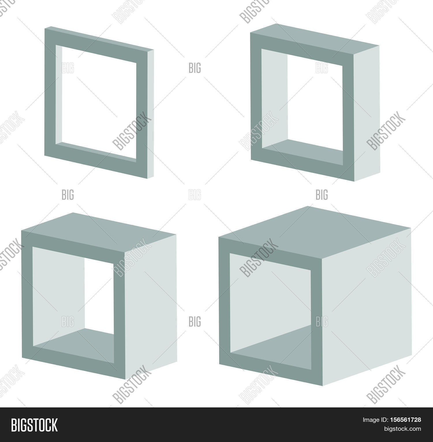 Set 3D Square Model Vector & Photo (Free Trial) | Bigstock
