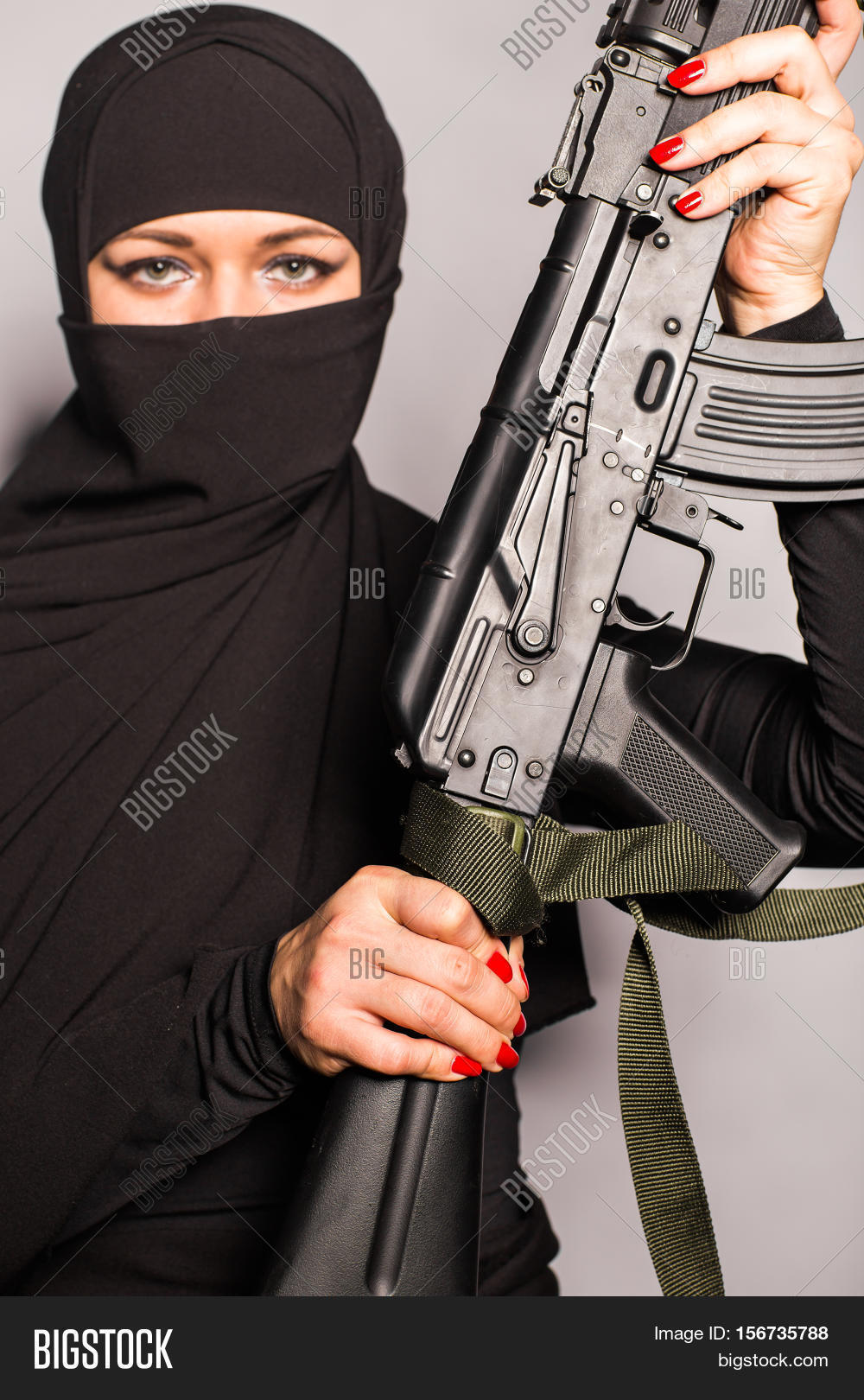 Woman Machine Gun. Image & Photo (Free Trial) | Bigstock