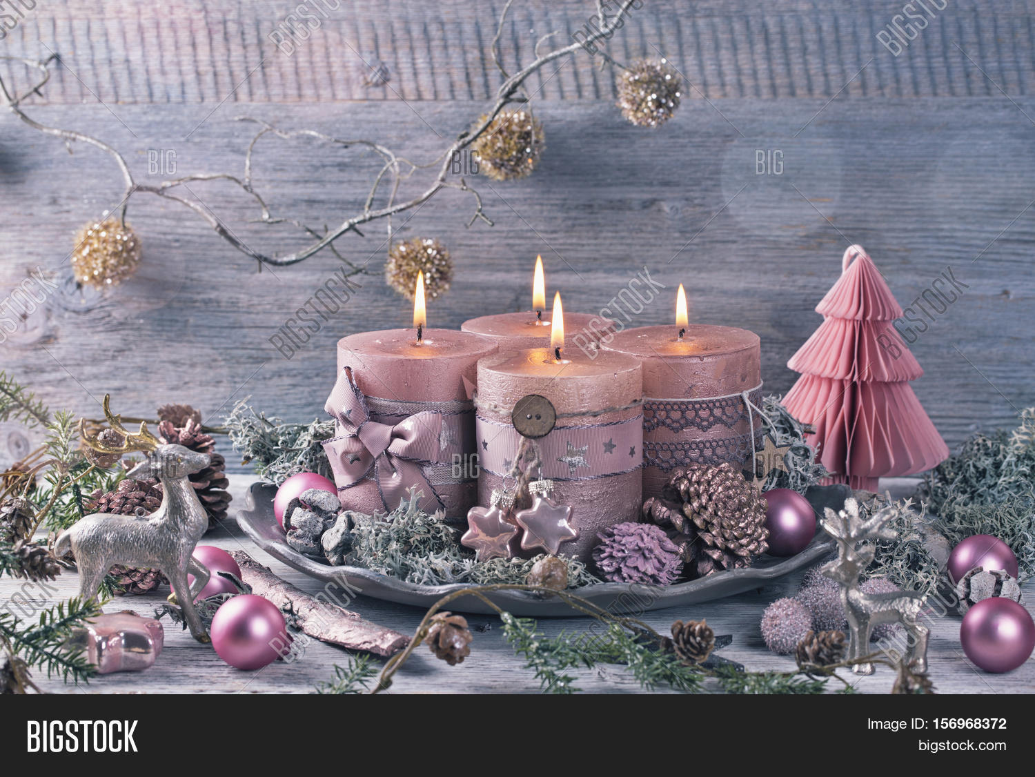 Four Pink Christmas Image & Photo (Free Trial) | Bigstock