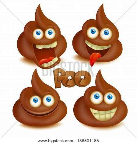 Set Vector Poop Emoji Vector & Photo (Free Trial) | Bigstock