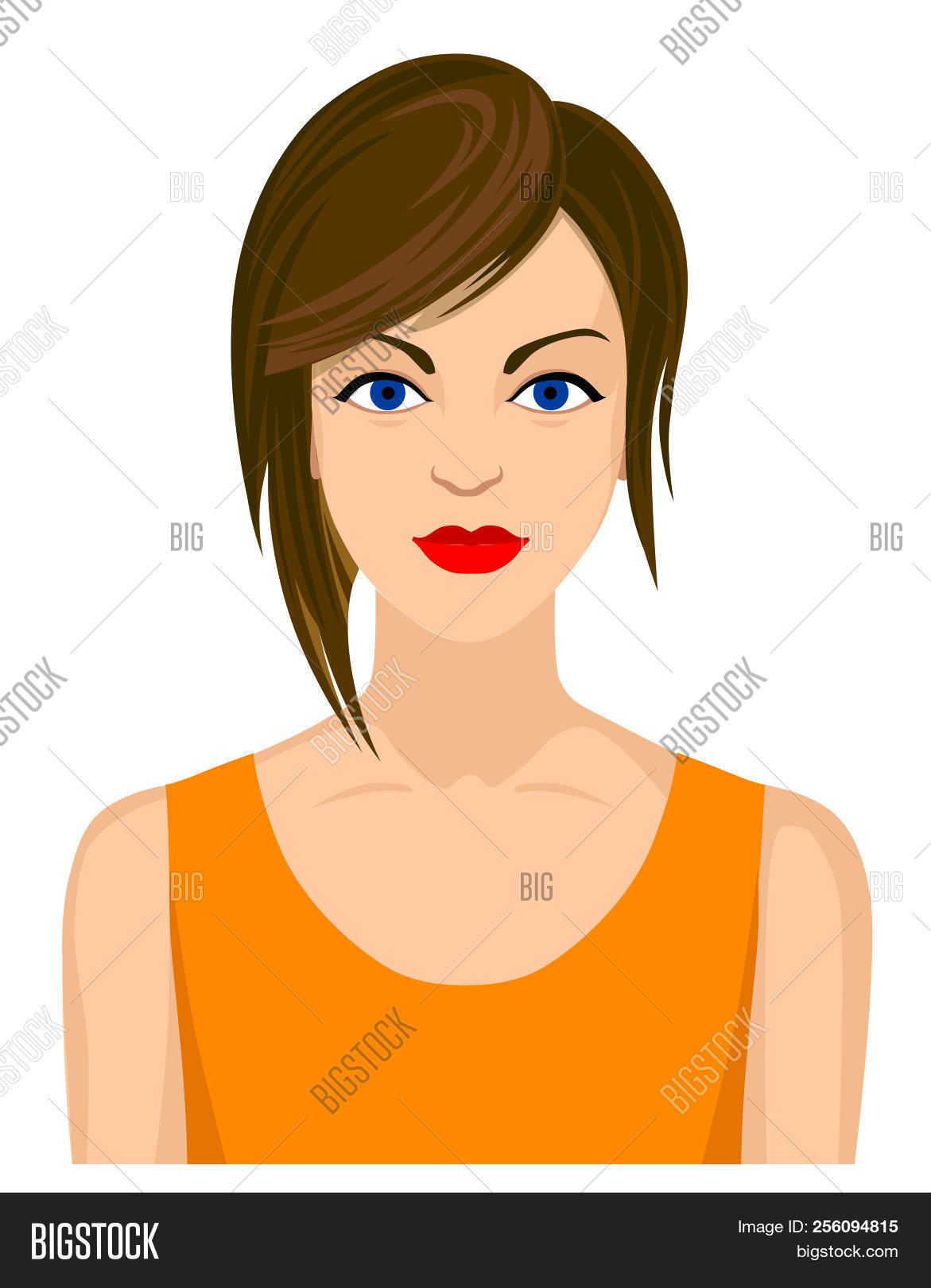 Cartoon Girl Portrait Vector & Photo (Free Trial) | Bigstock