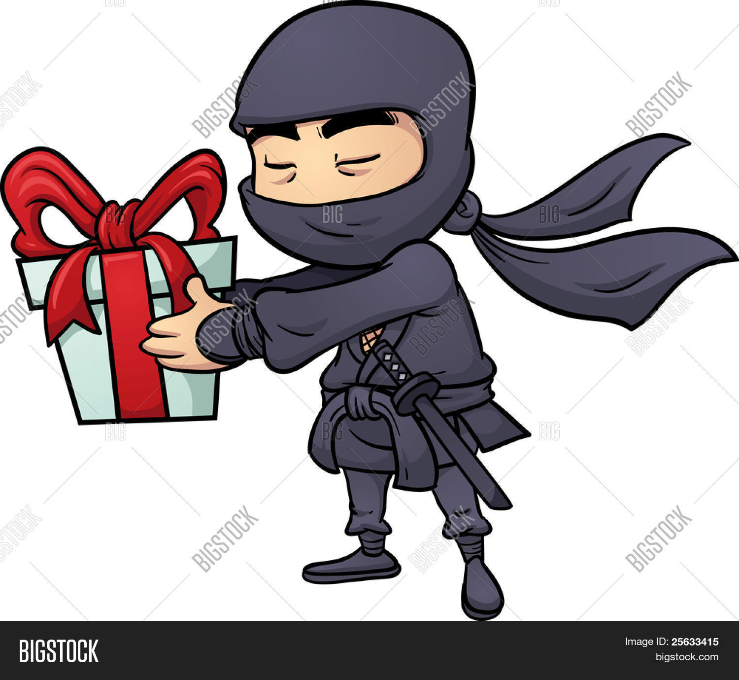 Cartoon Ninja Holding Vector & Photo (Free Trial) | Bigstock