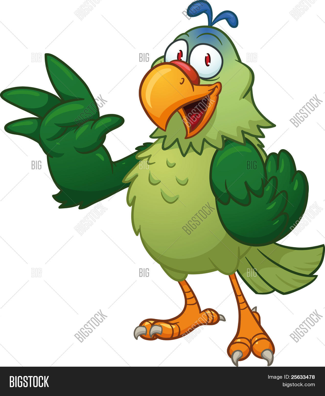 Green Parrot Waving, Vector & Photo (Free Trial) | Bigstock