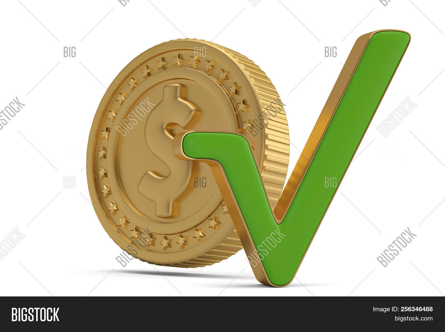 Big Gold Coin Tick Image & Photo (Free Trial) | Bigstock