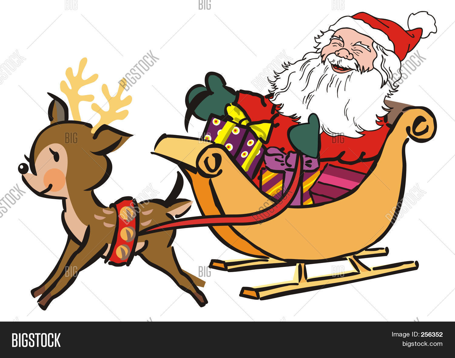 Santa Claus Deer Image & Photo (Free Trial) | Bigstock