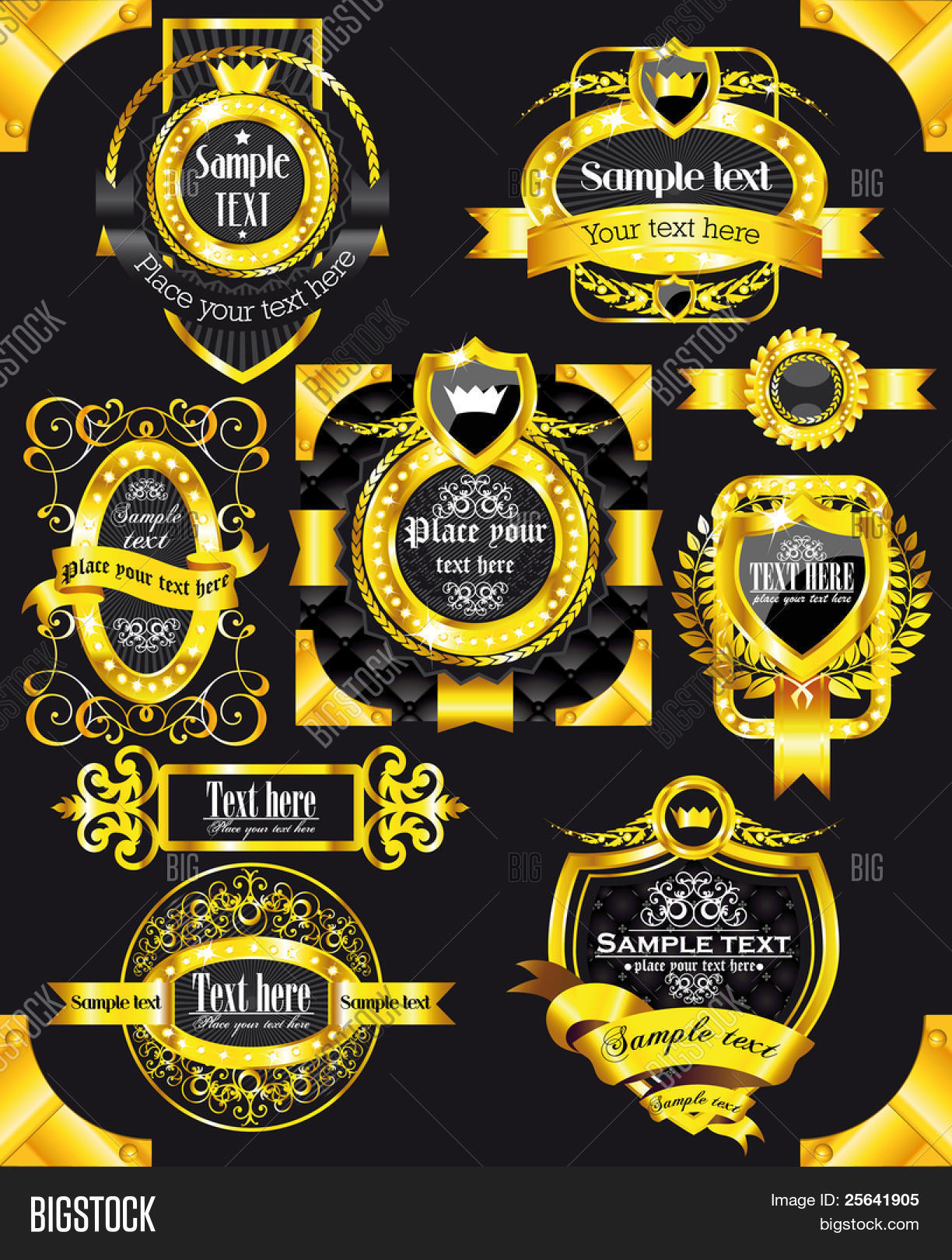 Golden Royal Labels Vector & Photo (Free Trial) | Bigstock