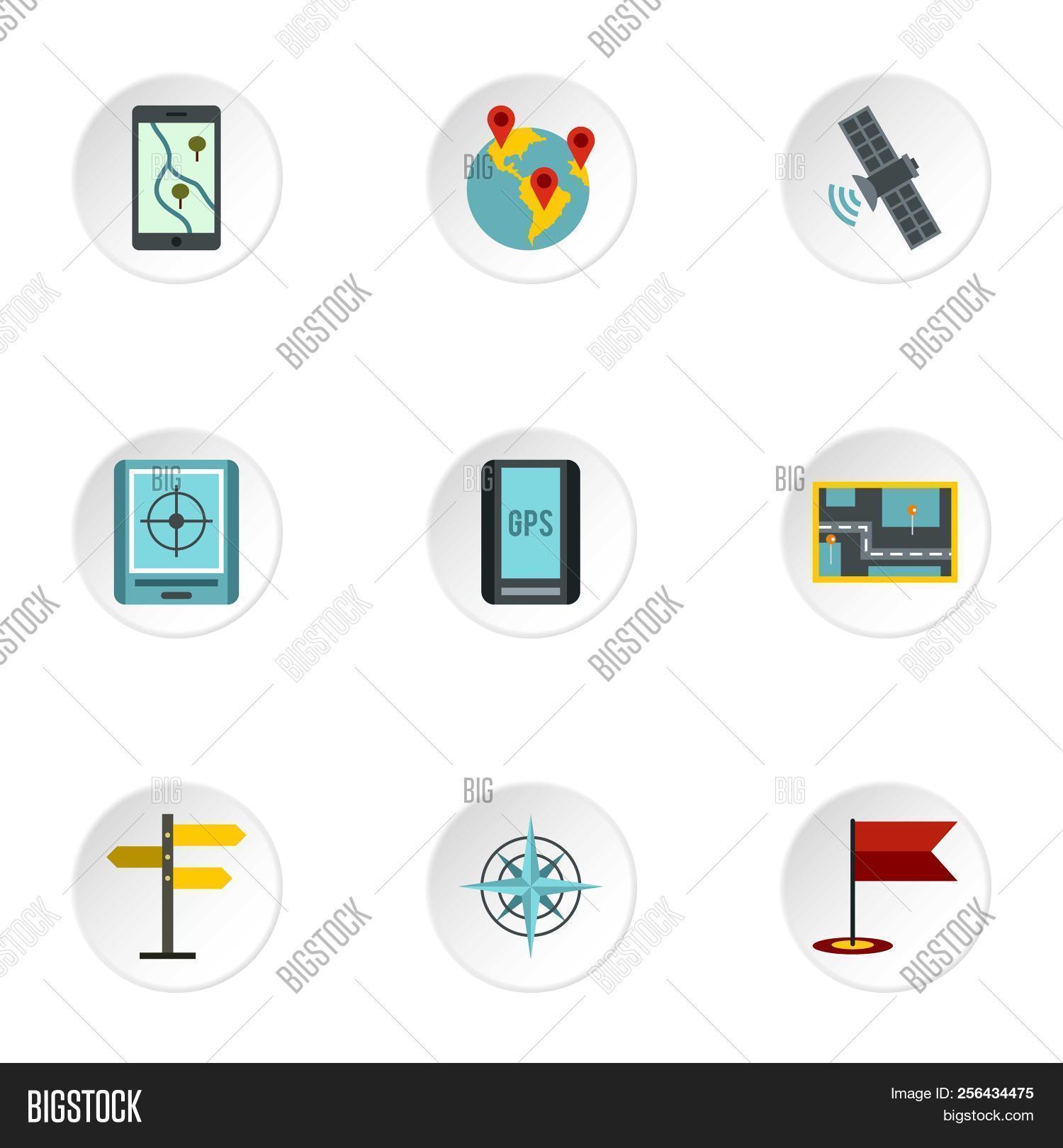 Gps Map Icons Set. Image & Photo (Free Trial) | Bigstock
