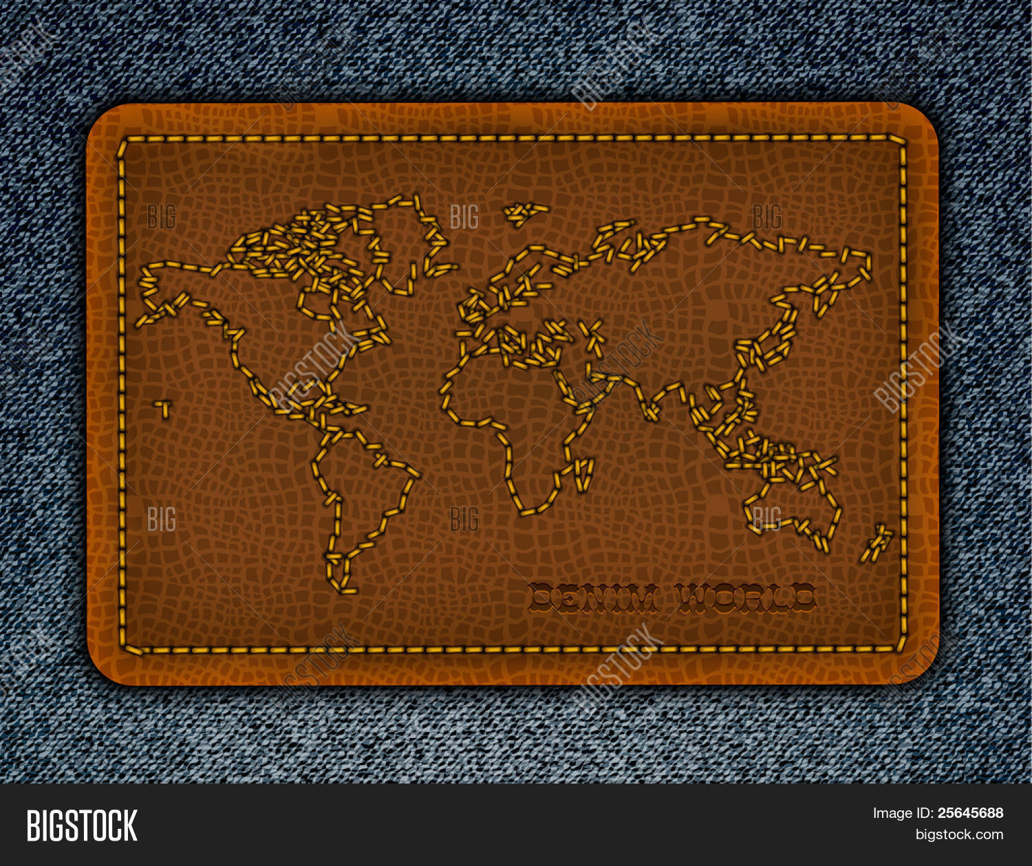 World Map On Leather Vector & Photo (Free Trial) | Bigstock