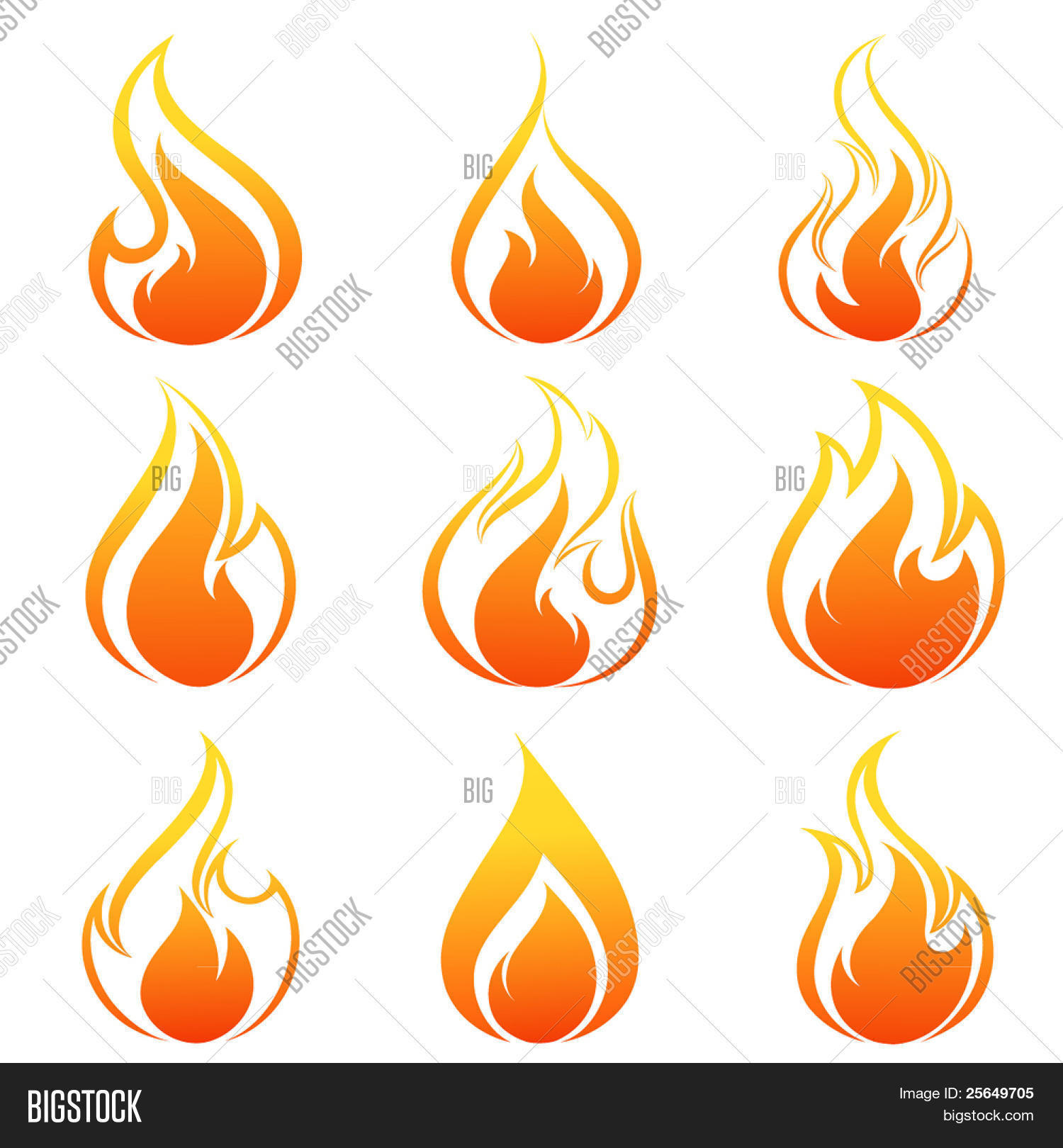Fire Flames. Collage Vector & Photo (Free Trial) | Bigstock