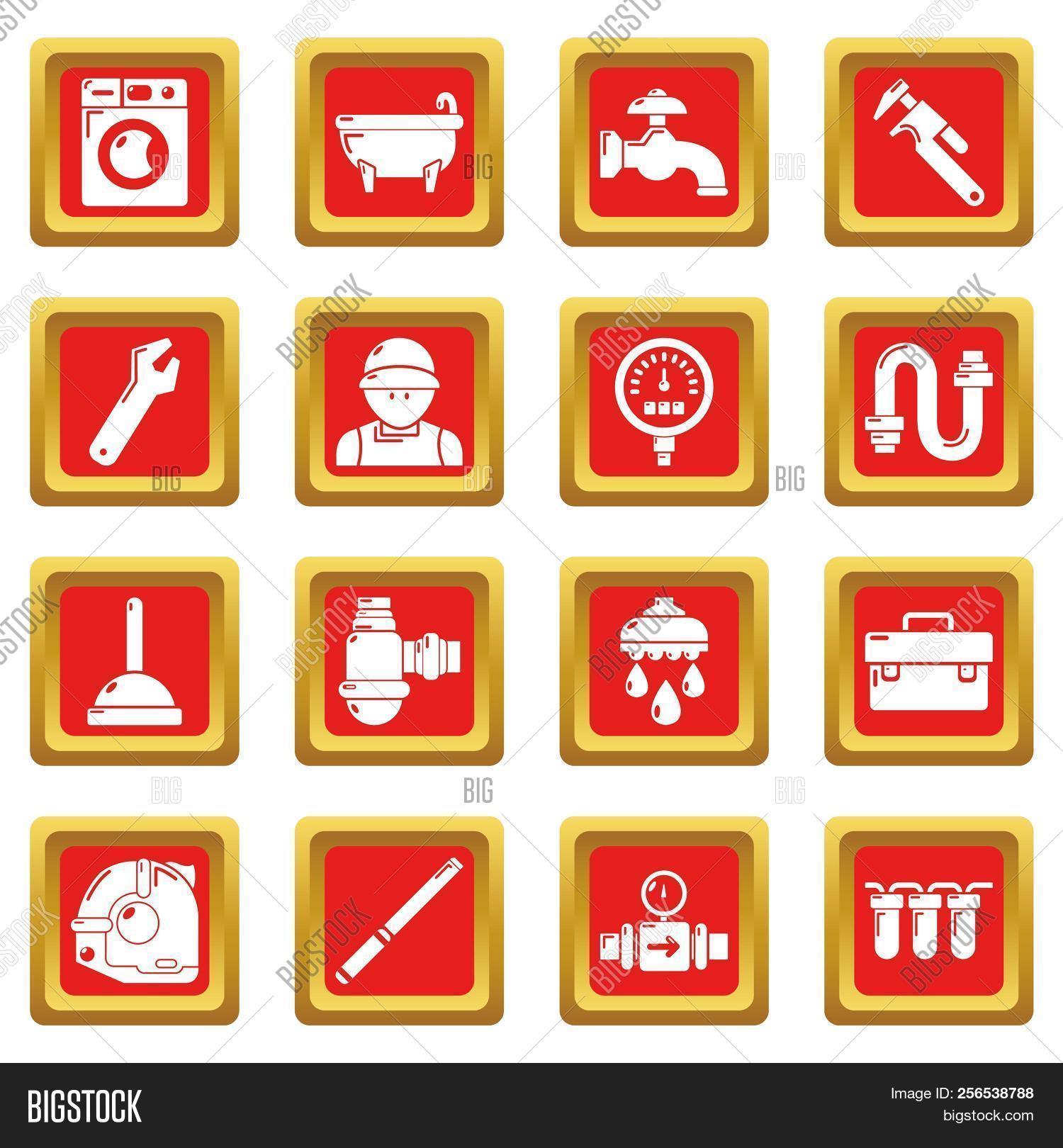 Plumber Symbols Icons Image & Photo (Free Trial) | Bigstock
