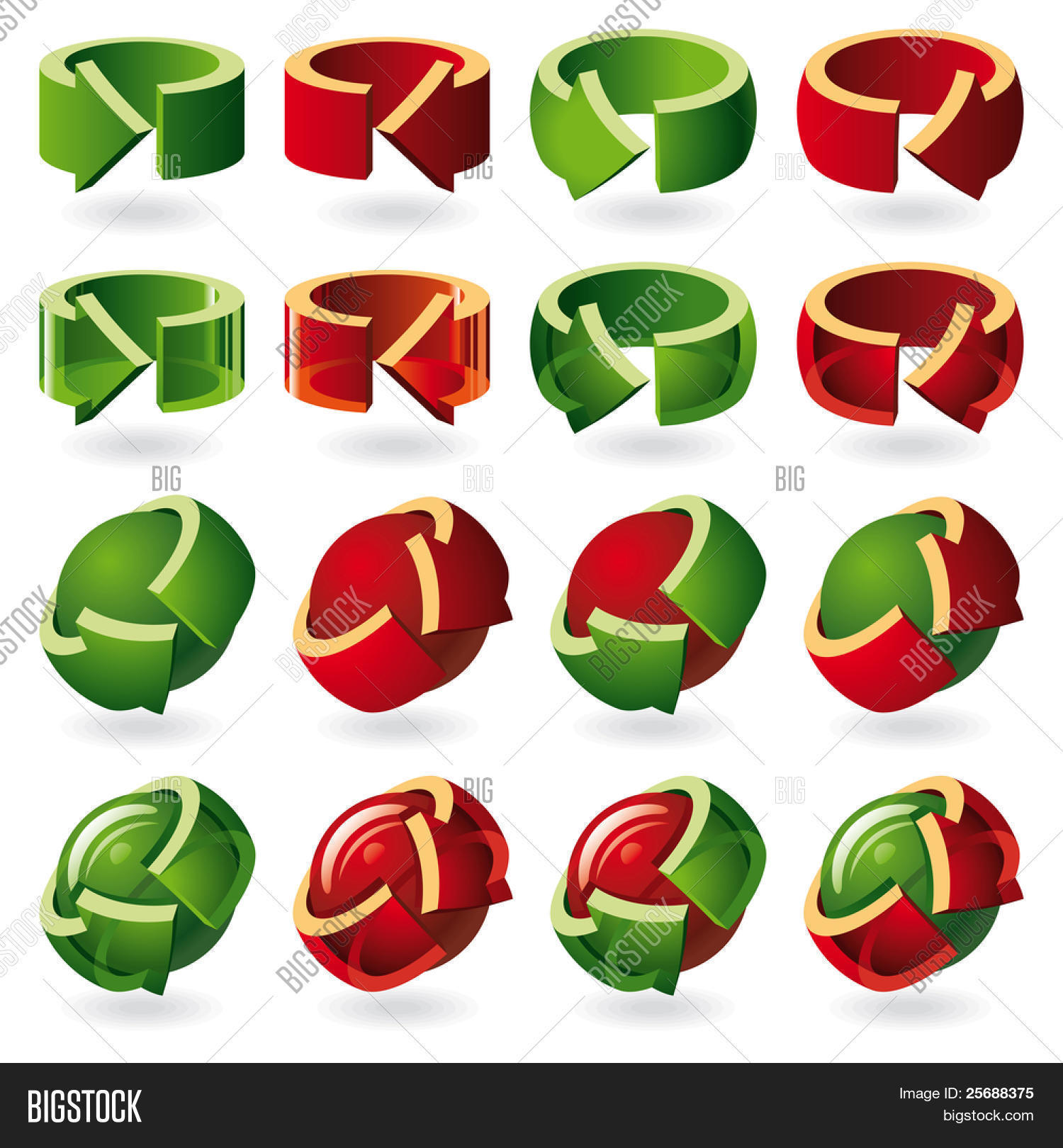 Set Round Arrow Icons Vector & Photo (Free Trial) | Bigstock