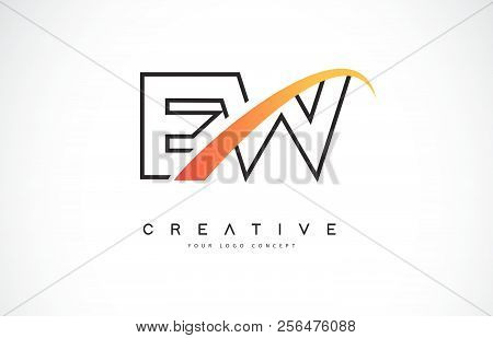 Ew E W Swoosh Letter Vector & Photo (Free Trial) | Bigstock