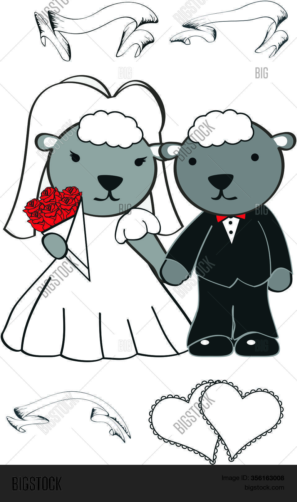 Cute Sheep Married Vector & Photo (Free Trial) | Bigstock