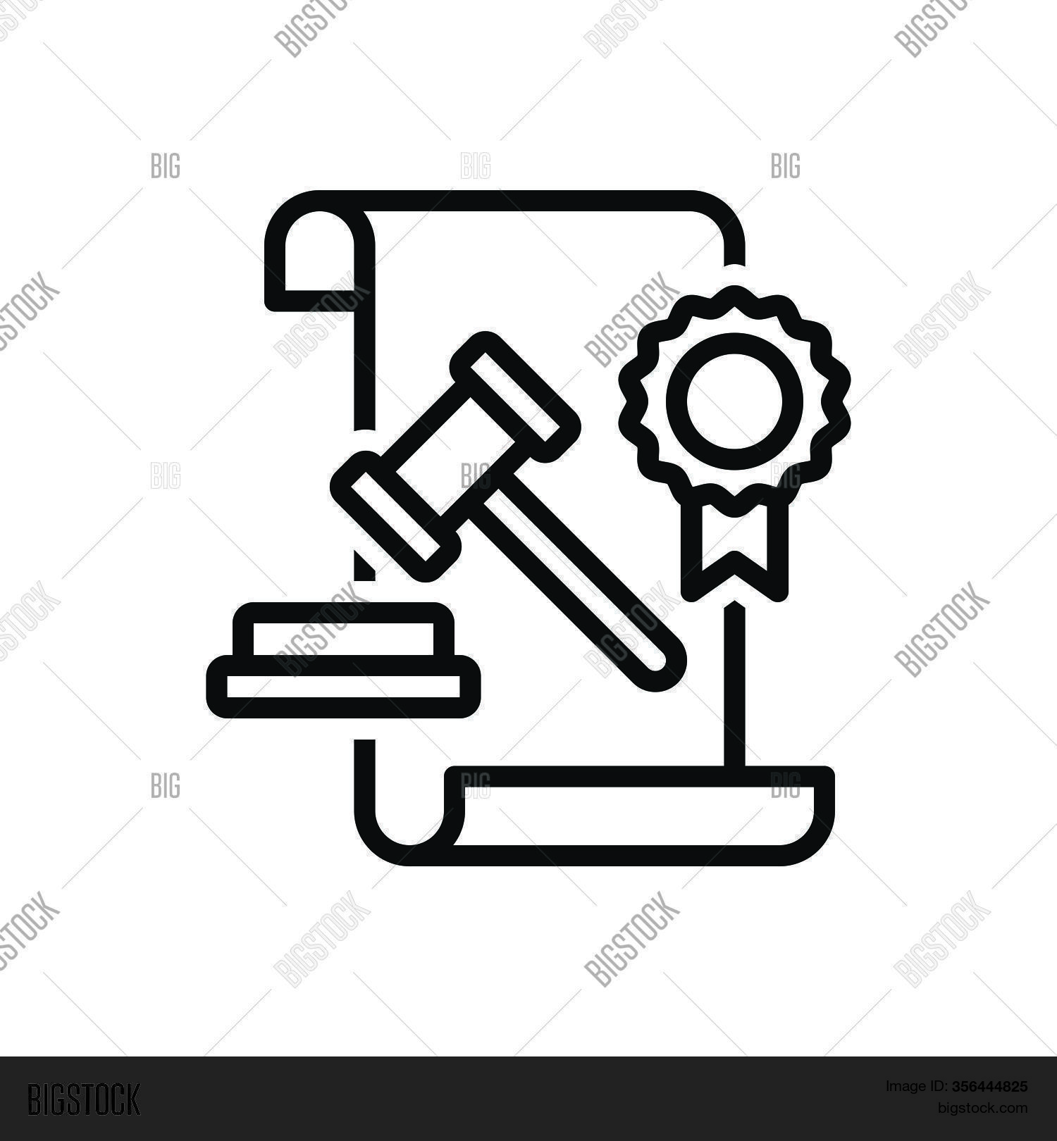 Black Line Icon Legal Vector & Photo (Free Trial) | Bigstock