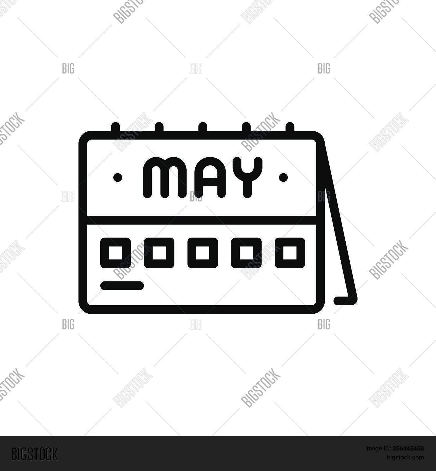 Black Line Icon May Vector & Photo (Free Trial) | Bigstock