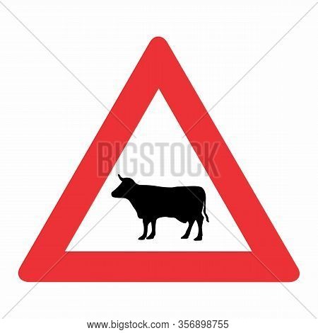 Cattle Traffic Sign Vector & Photo (Free Trial) | Bigstock