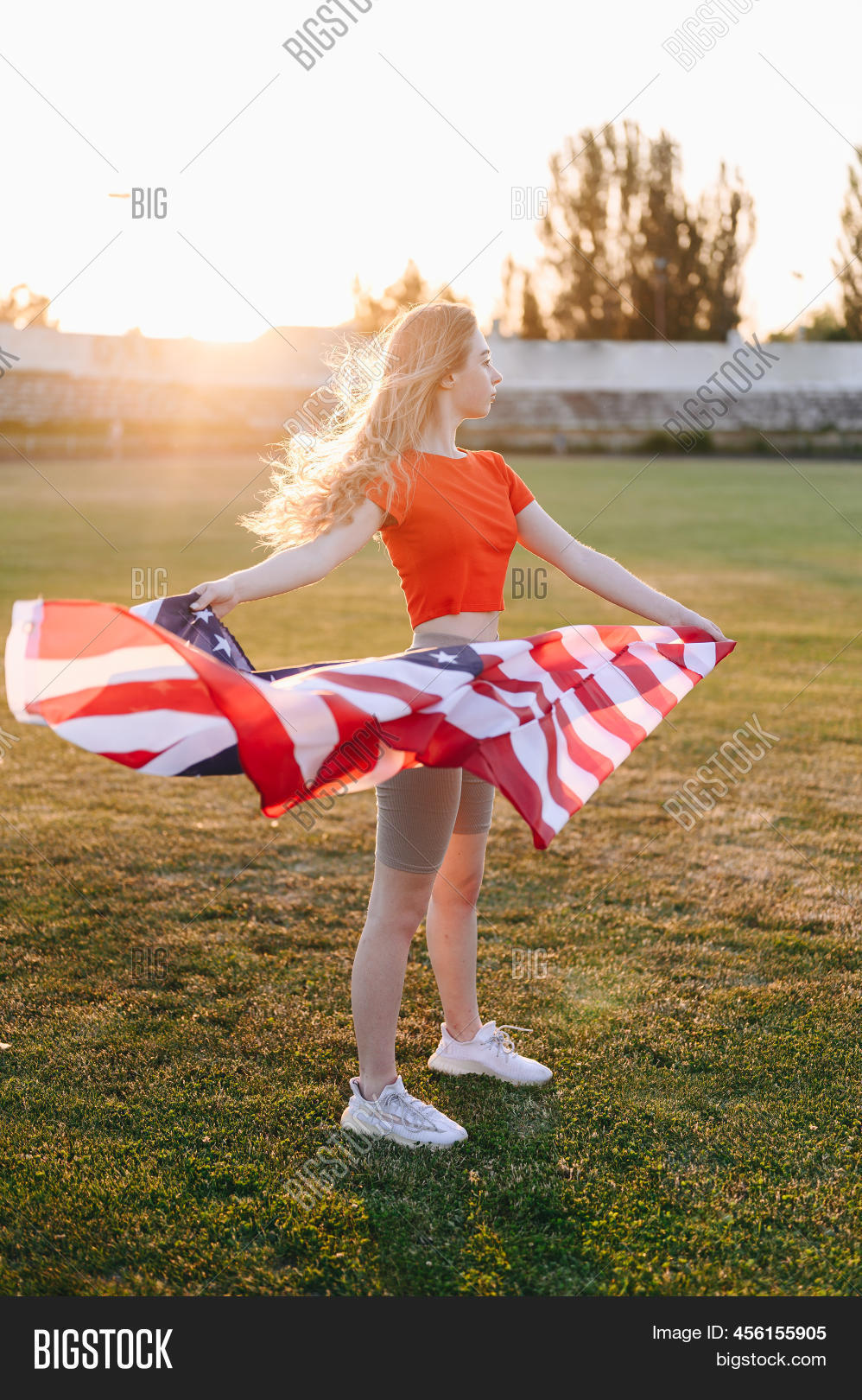 Girl Holding American Image & Photo (Free Trial) | Bigstock
